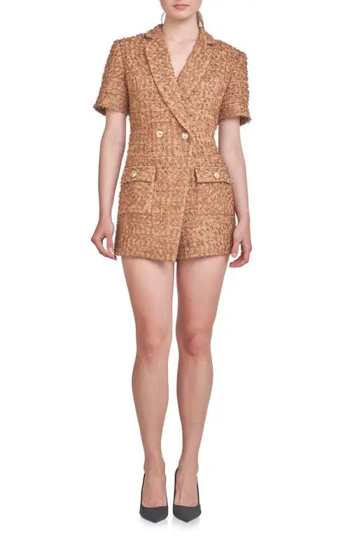 Endless Rose Double Breasted Romper - Brown