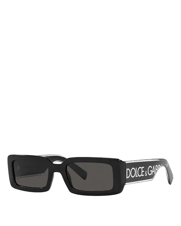 Dolce & Gabbana Rectangle Sunglasses - Black/gray Solid