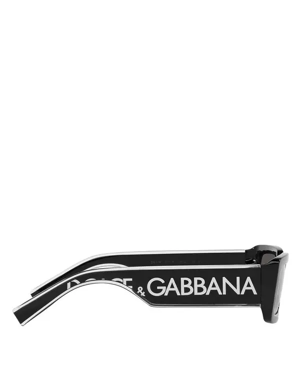 Dolce & Gabbana Rectangle Sunglasses - Black/gray Solid