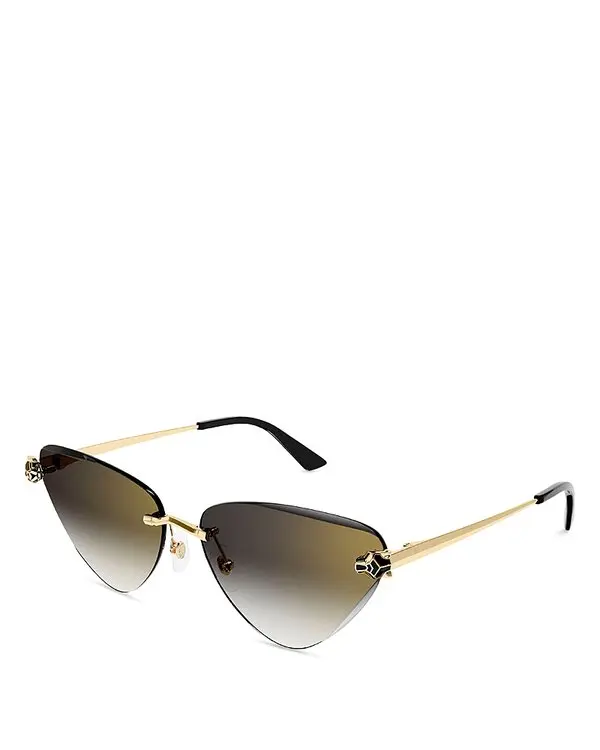 CARTIER Panthere Classic Cat Eye Sunglasses - Gold/gray Gradient