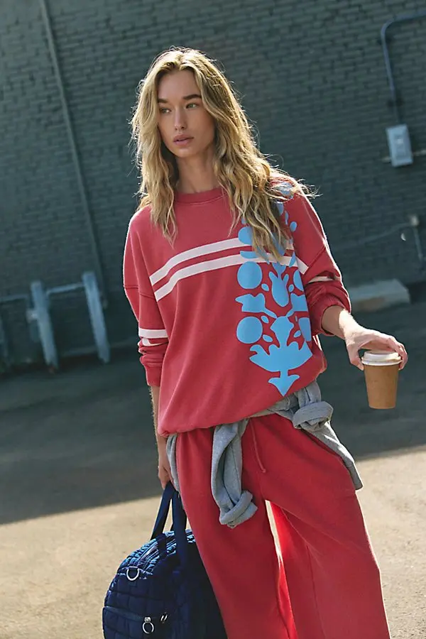 Free People All Star Buti Logo Pullover - Winterberry Combo
