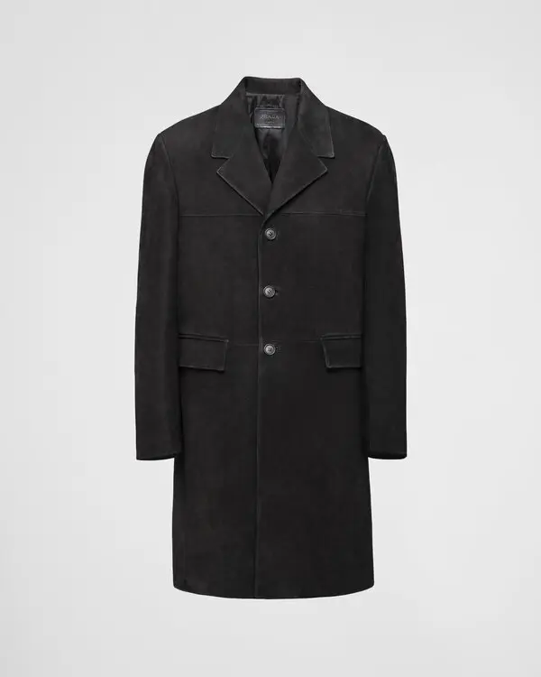Prada Suede Coat - Black