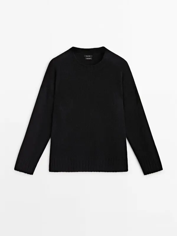 Massimo Dutti 100% Cashmere Oversize Crew Neck Sweater