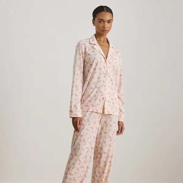 Ralph Lauren Floral Cotton-blend-jersey Sleep Set - Blush Floral