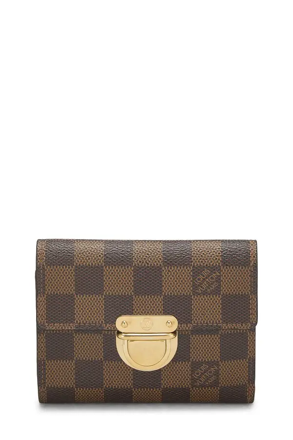 LOUIS VUITTON Damier Ebene Koala Wallet - Brown
