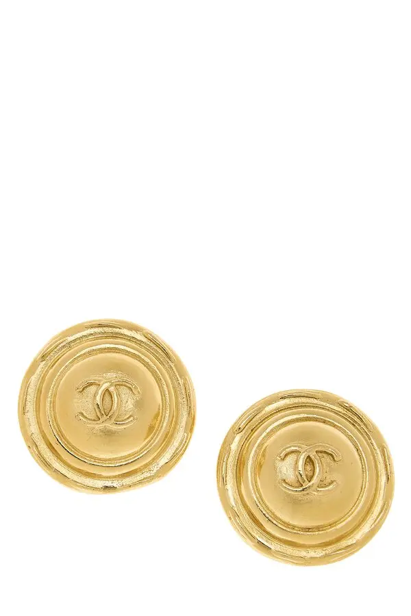 Chanel Cc Round Clip-on Earrings - Gold