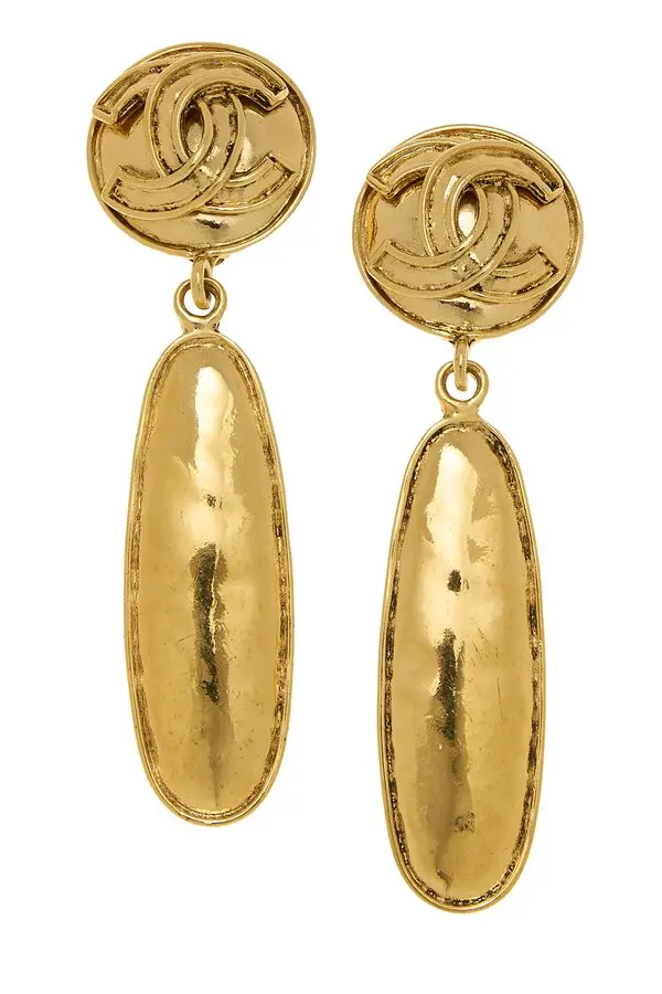 Chanel Cc Dangle Earrings - Gold