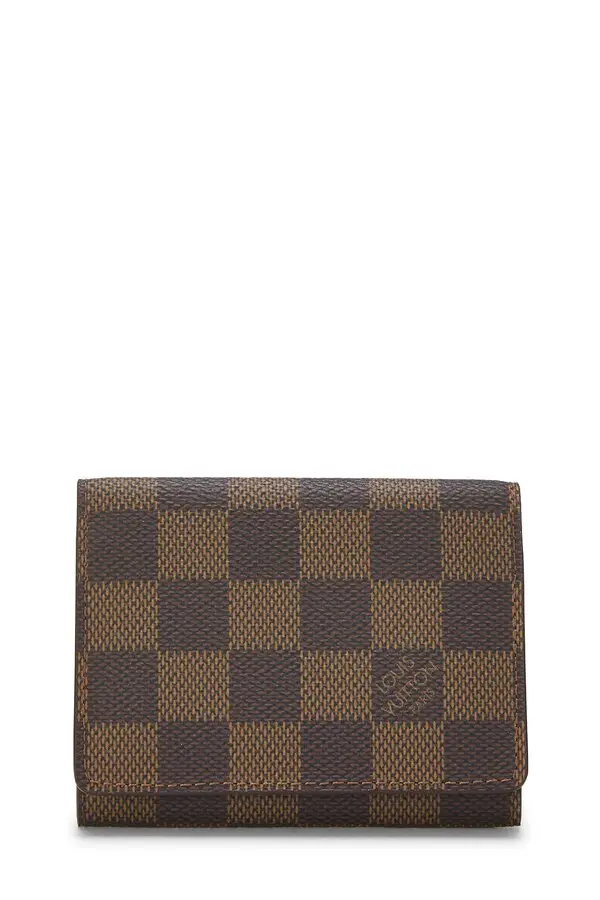 LOUIS VUITTON Damier Ebene Canvas Business Card Holder - Brown