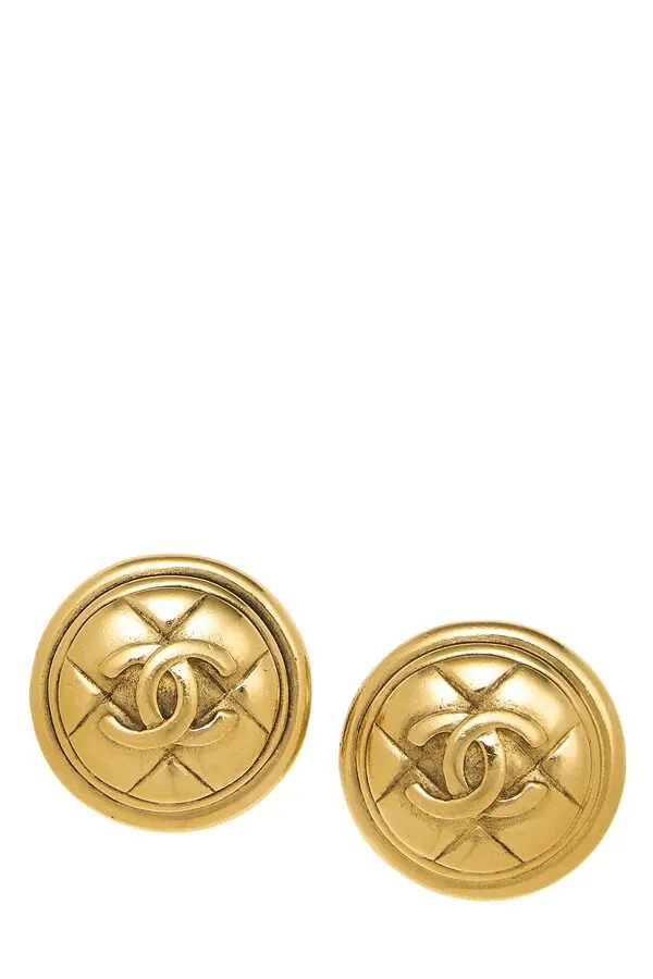 Chanel Quilted Round Clip-on Earrings - Gold