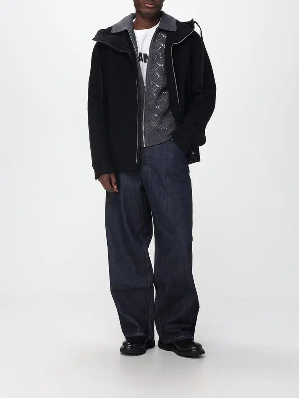 JIL SANDER Virgin Wool Zip-up Hooded Sweatshirt