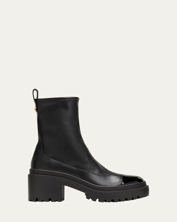 GIUSEPPE ZANOTTI Leather Cap-toe Moto Boots