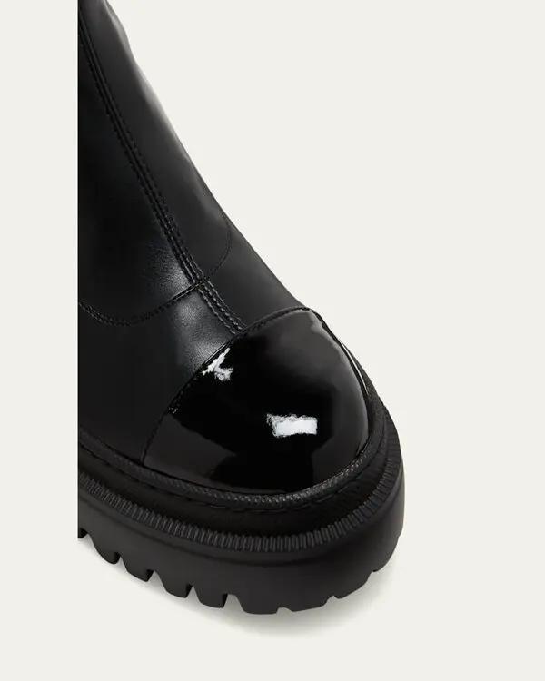 GIUSEPPE ZANOTTI Leather Cap-toe Moto Boots
