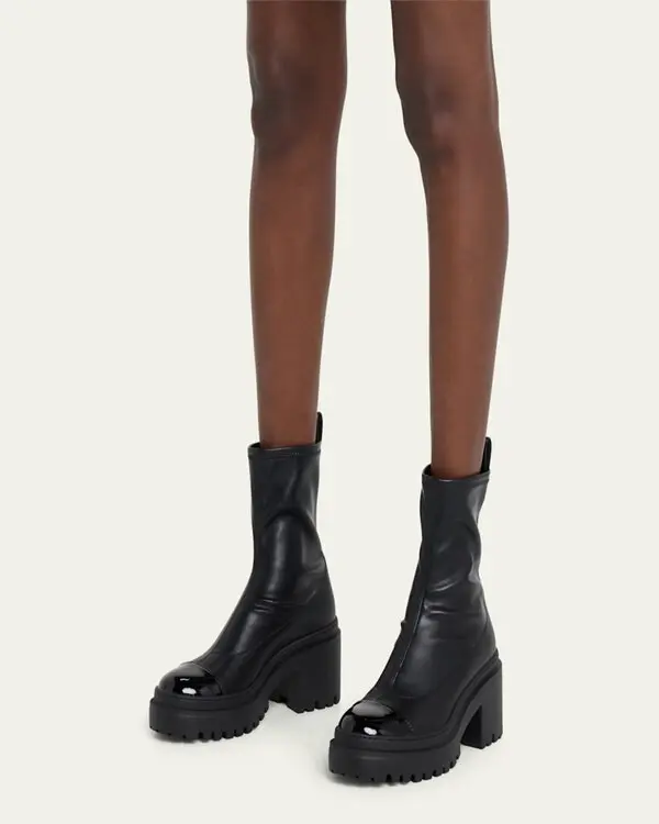 GIUSEPPE ZANOTTI Leather Cap-toe Moto Boots