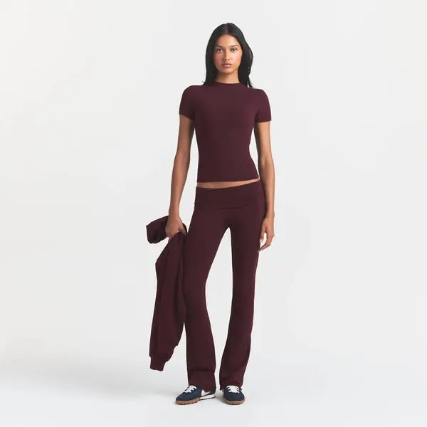 SKIMS Cotton Jersey Foldover Pant - Currant