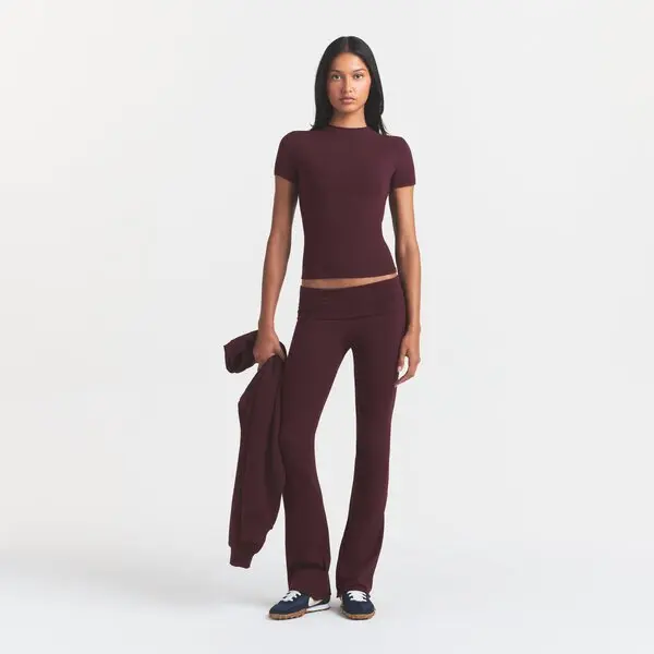 SKIMS Cotton Jersey Foldover Pant - Currant