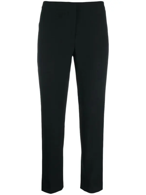 Alexander McQueen Cropped Straight-leg Trousers - Black