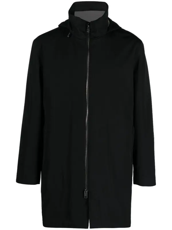 Brioni Hooded Cashmere-blend Parka Coat - Black