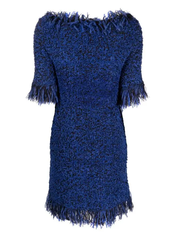 CHARLOTT Fringe-trim Dress - Blue