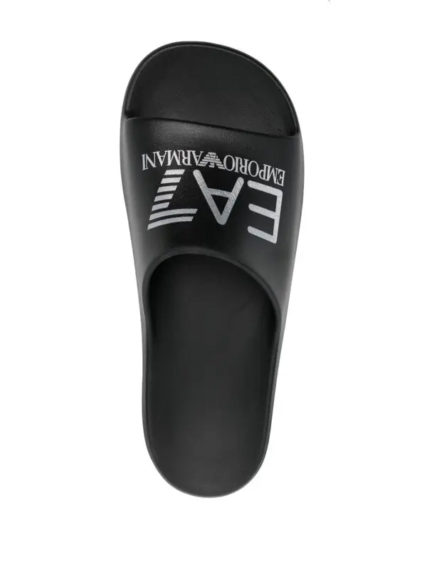 EA7 Logo-print Slip-on Slides - Black
