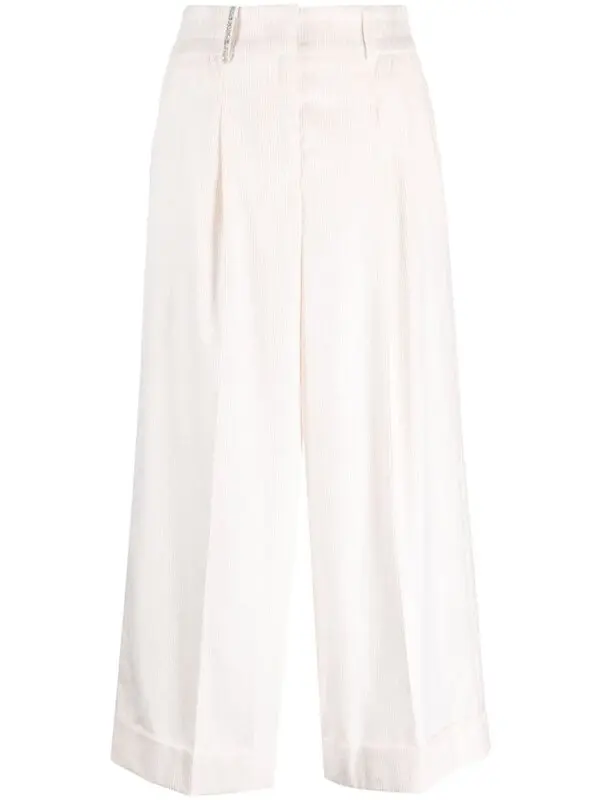 Peserico High-waisted Cropped-leg Trousers