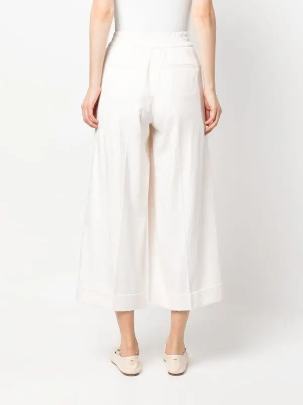 Peserico High-waisted Cropped-leg Trousers