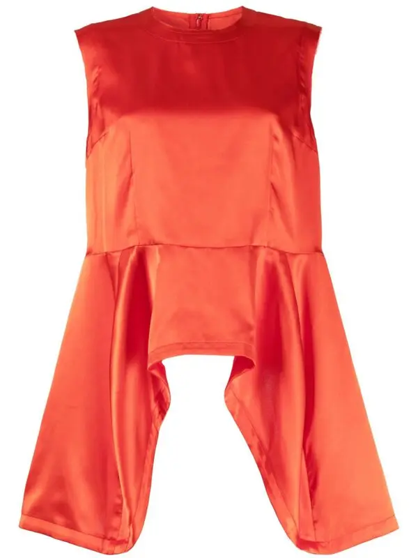 Comme Des Garçons Asymmetric-hem Satin Top