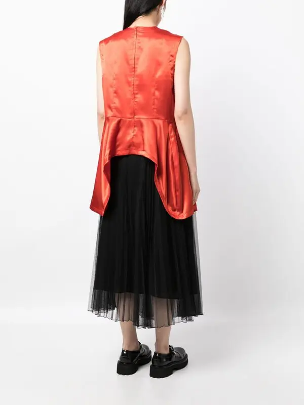 Comme Des Garçons Asymmetric-hem Satin Top