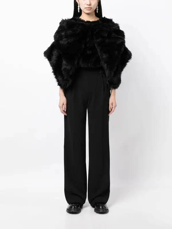 Comme Des Garçons Fur-design Cropped Blouse