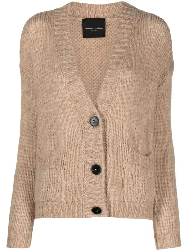 ROBERTO COLLINA V-neck Alpaca Wool-blend Cardigan