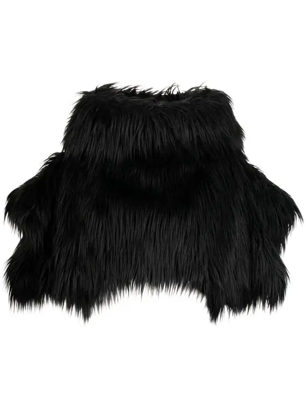 Comme Des Garçons Faux-fur Cropped Cape
