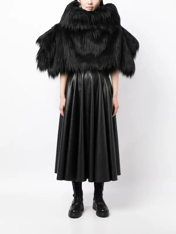 Comme Des Garçons Faux-fur Cropped Cape