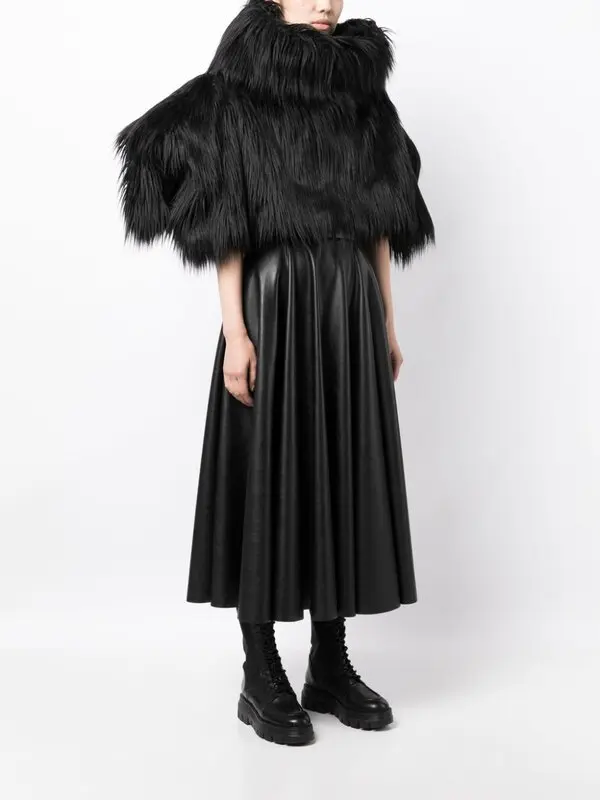 Comme Des Garçons Faux-fur Cropped Cape