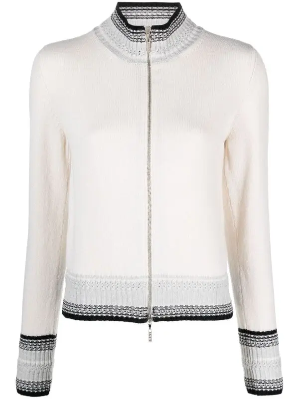 BARRIE Mottled Zip-up Cardigan - Neutrals