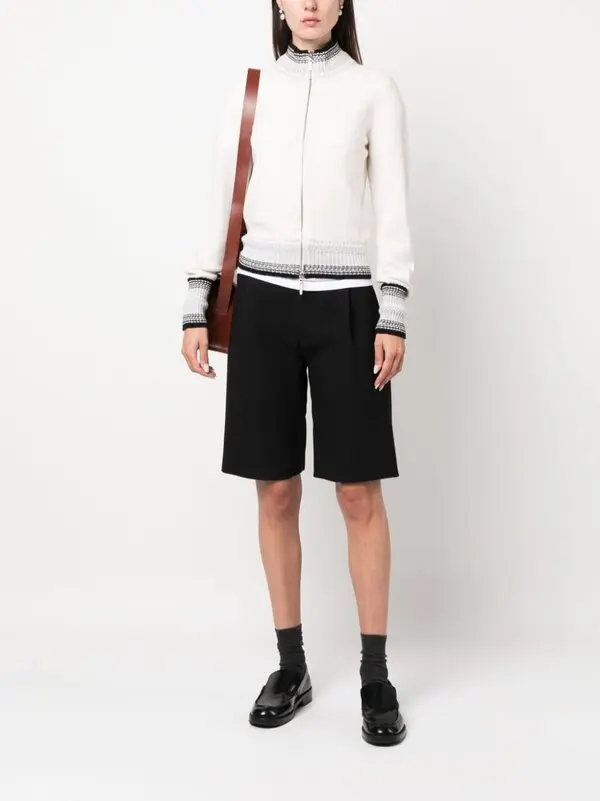 BARRIE Mottled Zip-up Cardigan - Neutrals
