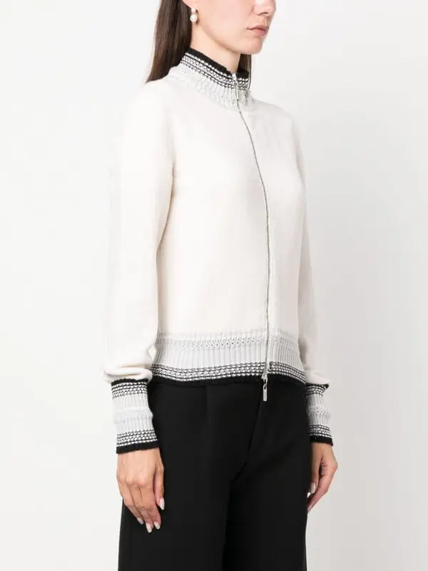 BARRIE Mottled Zip-up Cardigan - Neutrals
