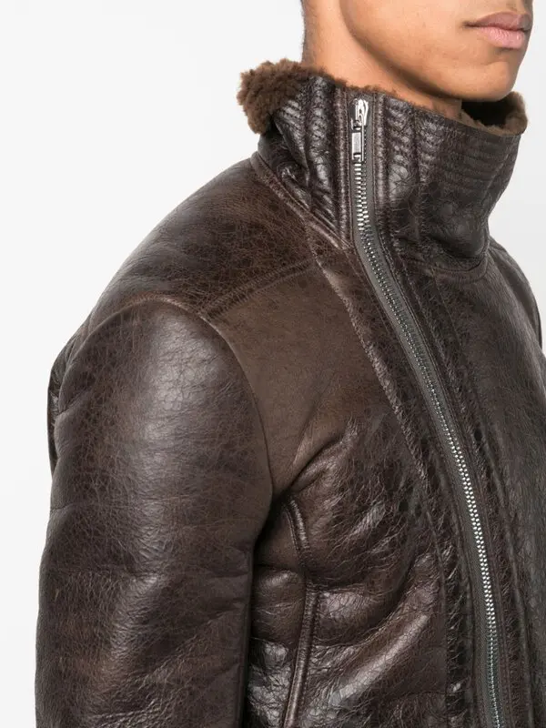 Rick Owens Bauhaus Leather Jacket In Brown - 50% Off | Editorialist