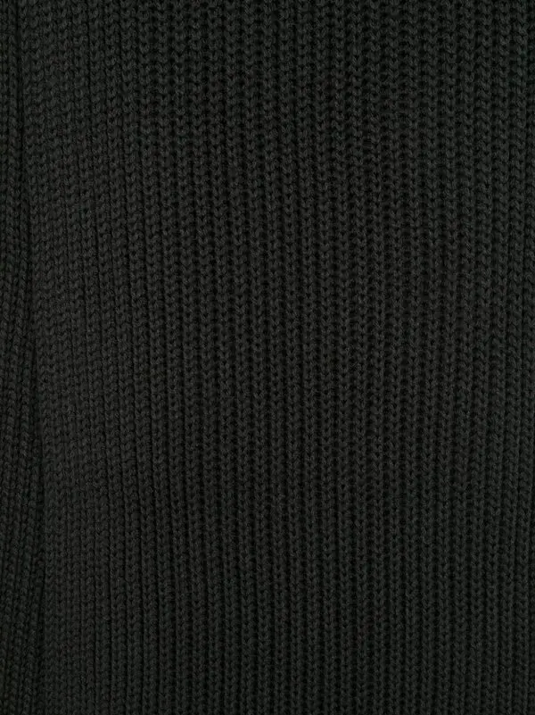 DONDUP Logo-patch Ribbed-knit Scarf