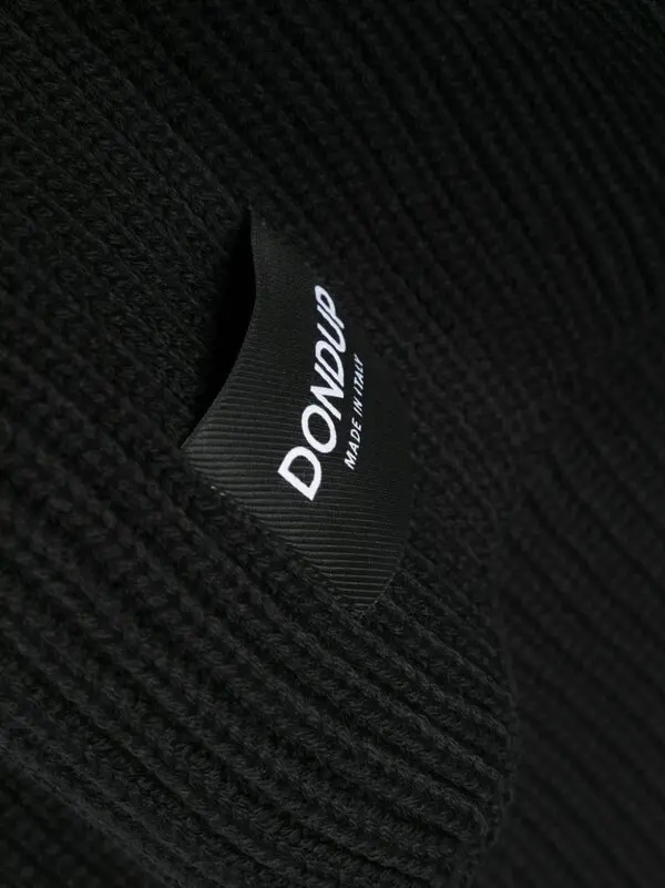 DONDUP Logo-patch Ribbed-knit Scarf