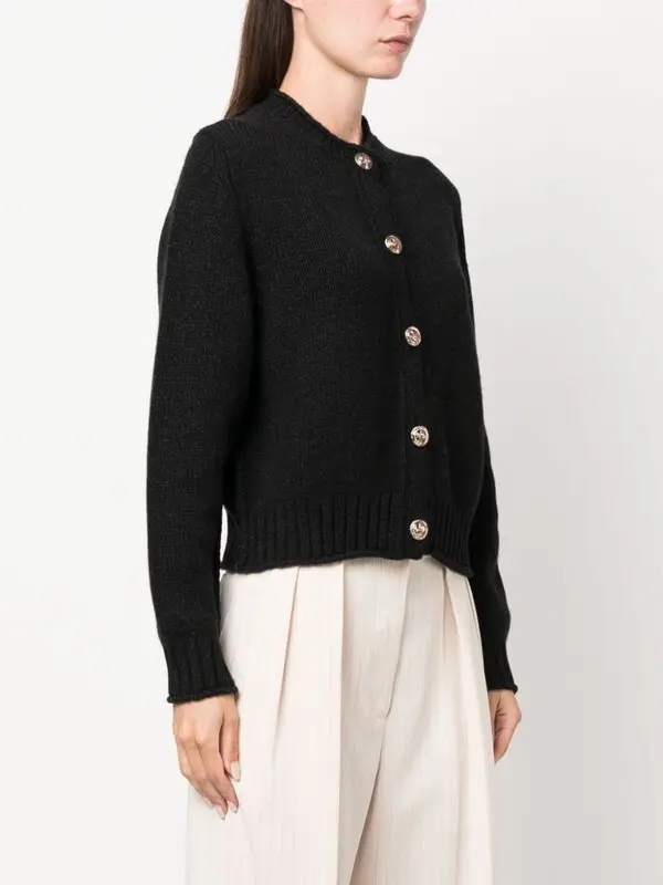 BARRIE Button-up Cashmere Cardigan - Black