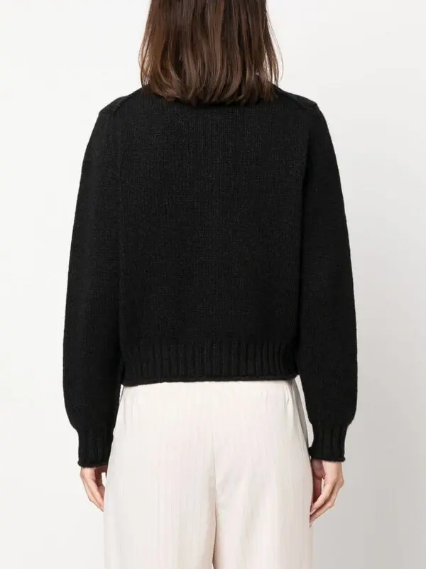 BARRIE Button-up Cashmere Cardigan - Black