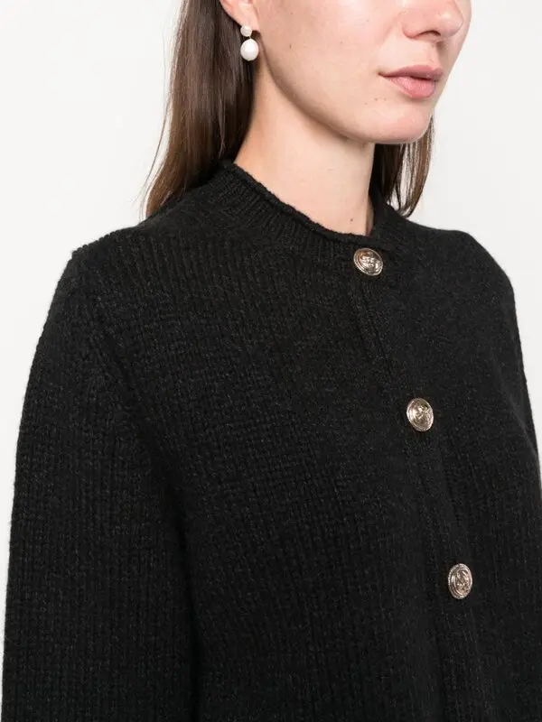 BARRIE Button-up Cashmere Cardigan - Black