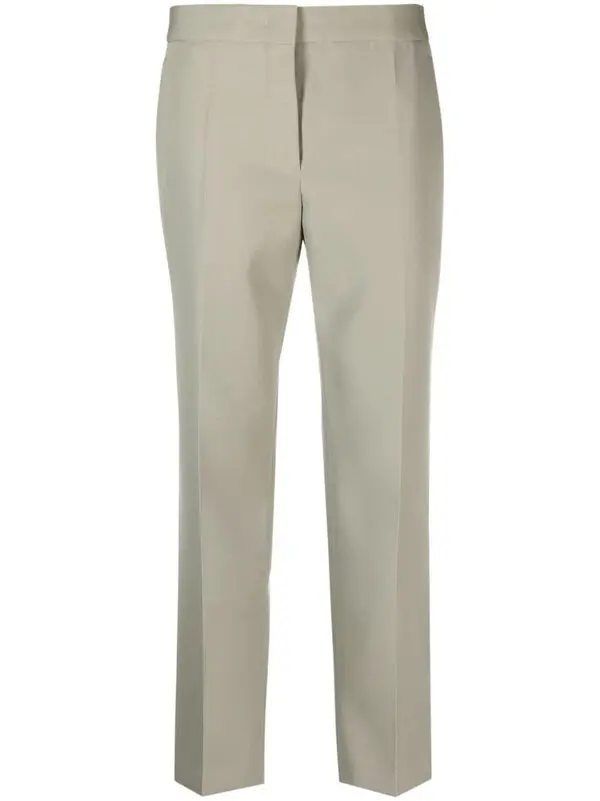 JIL SANDER Straight-leg Wool Trousers - Green
