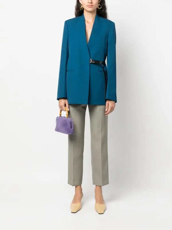 JIL SANDER Straight-leg Wool Trousers - Green