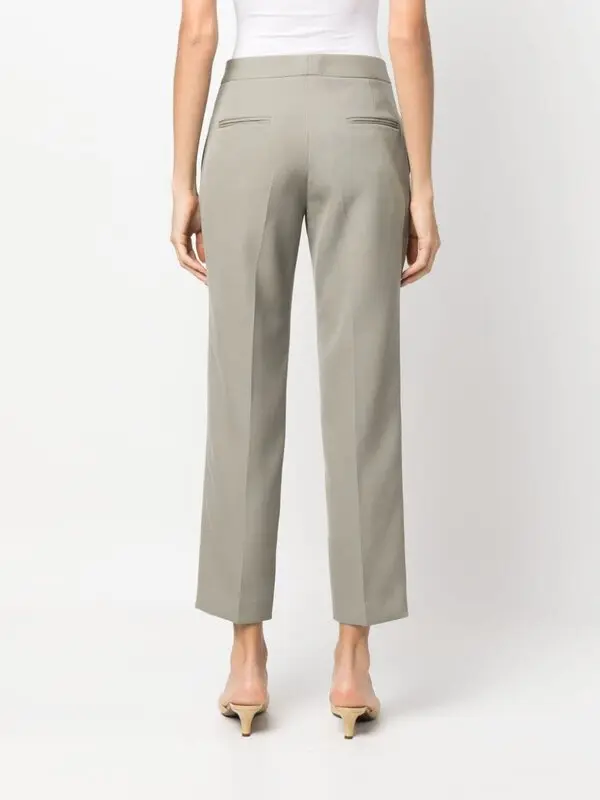 JIL SANDER Straight-leg Wool Trousers - Green