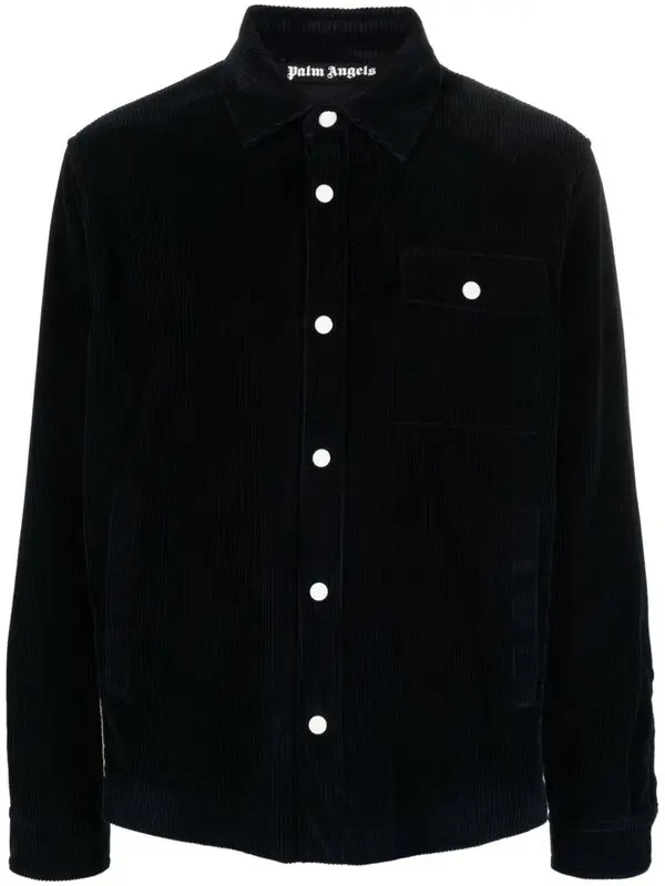 Palm Angels Crochet-stripe Corduroy Shirt Jacket