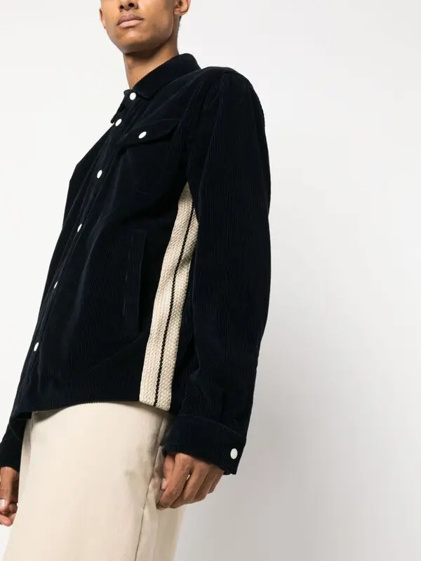 Palm Angels Crochet-stripe Corduroy Shirt Jacket