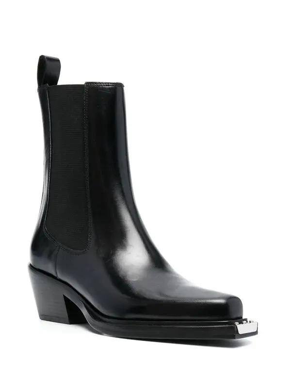 Sandro Stacked-heel Leather Ankle Boots