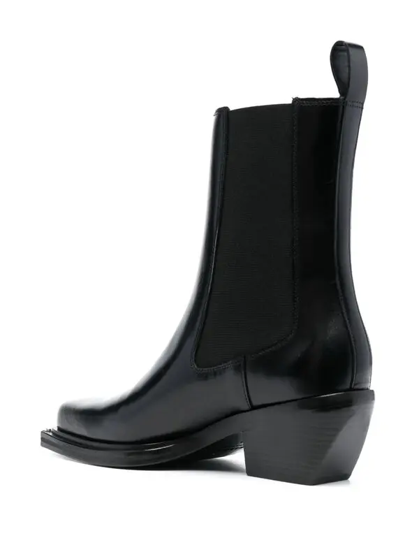 Sandro Stacked-heel Leather Ankle Boots