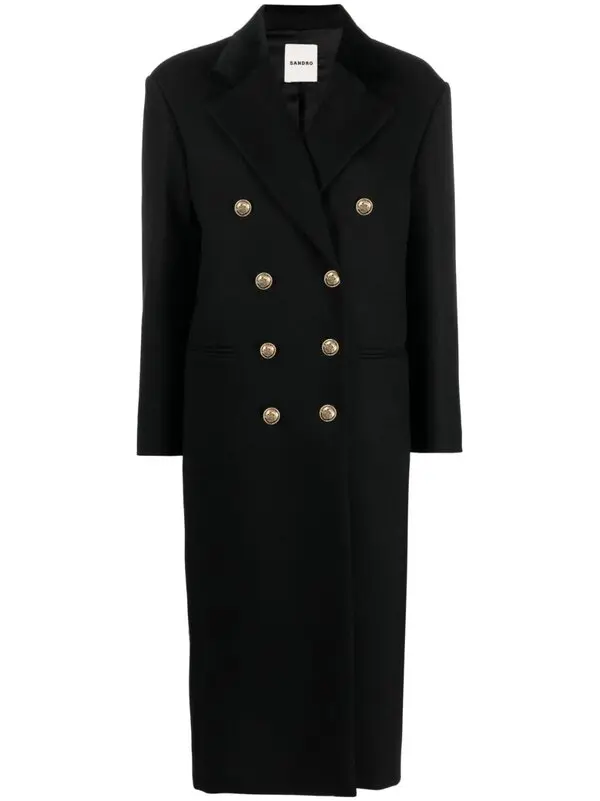 Sandro Double-breasted Midi Coat