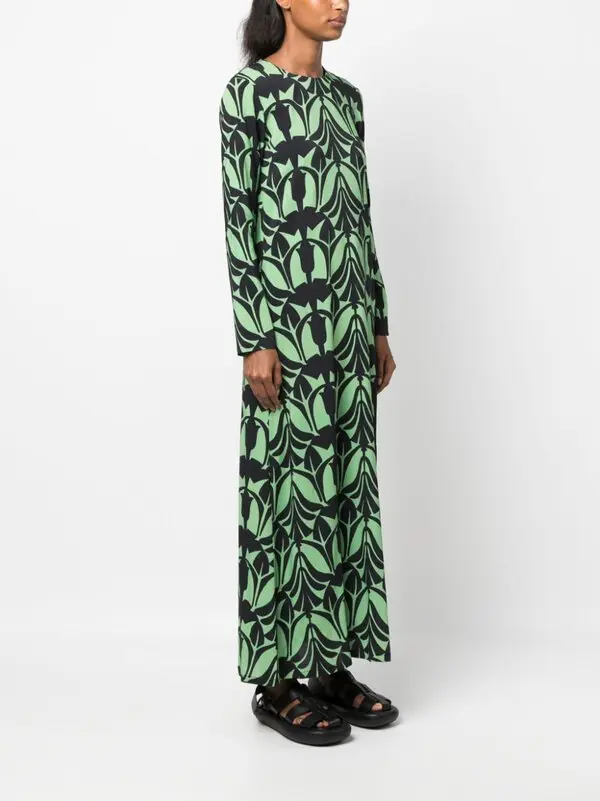 La DoubleJ Abstract-pattern Swing Maxi Dress